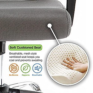 Modern Home Zuna Mid-Back Office Task Chair - Ergonomic Back Supporting Mesh Back Desk Chair (Black/Aqua)