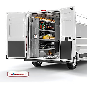 AA Products SH-6005(3) Steel Mid/High Roof Van Shelving Storage System Fits Transit, NV, Promaster and Sprinter, Set of 3 Van Shelving Units, 52''W x 60''H x 13''D