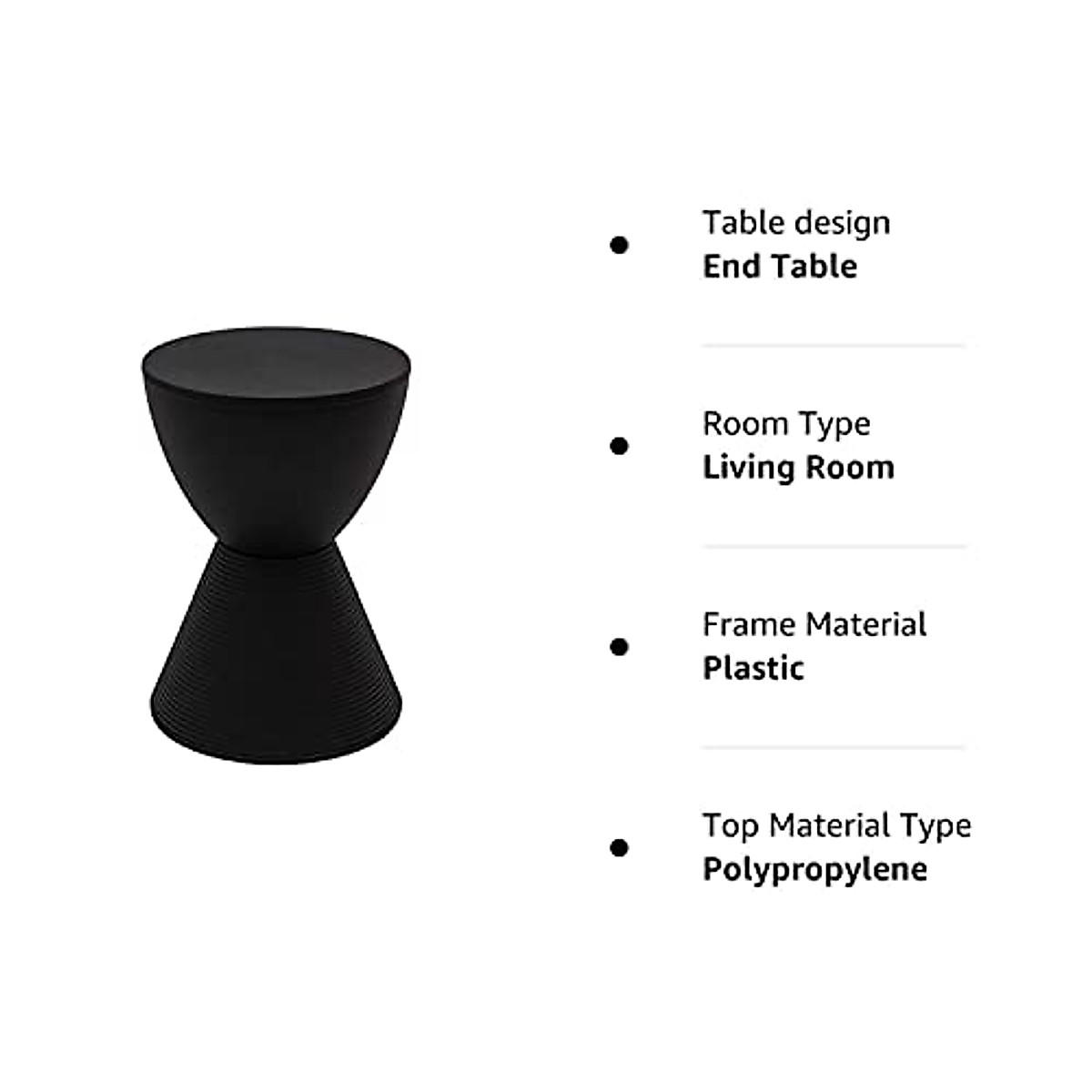 LeisureMod Modern Boyd Side Table Indoor and Outdoor Use, 16.75" H x 11.75" W x 11.75" D (Black)