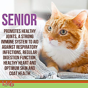 Licks Pill Free Senior Cat - Joint Support & Digestion Supplement for Senior Cats - Immunity Vitamins & Heart Health Supplements for Older Cats - Gel Packets - 10 Use