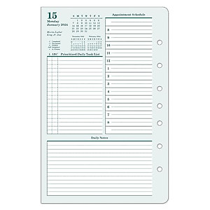 FranklinCovey - Original One Page Per Day Ring-Bound Planner (Classic, Jan 2024 - Dec 2024)