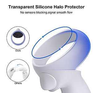 Hzlucki Halo Silicone Controller Cover Compatible with Oculus Meta Quest 2 Controller, Soft Silicone Grips Cover, 1Pair / White