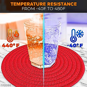 3Pcs Trivets for Hot Dishes - Red Instant Pot Trivet for Hot Pans Kitchen Decor Pot Mat, Woven Trivet Сotton Trivets for Kitchen Counter Protectors Heat Resistant Pads for Countertops