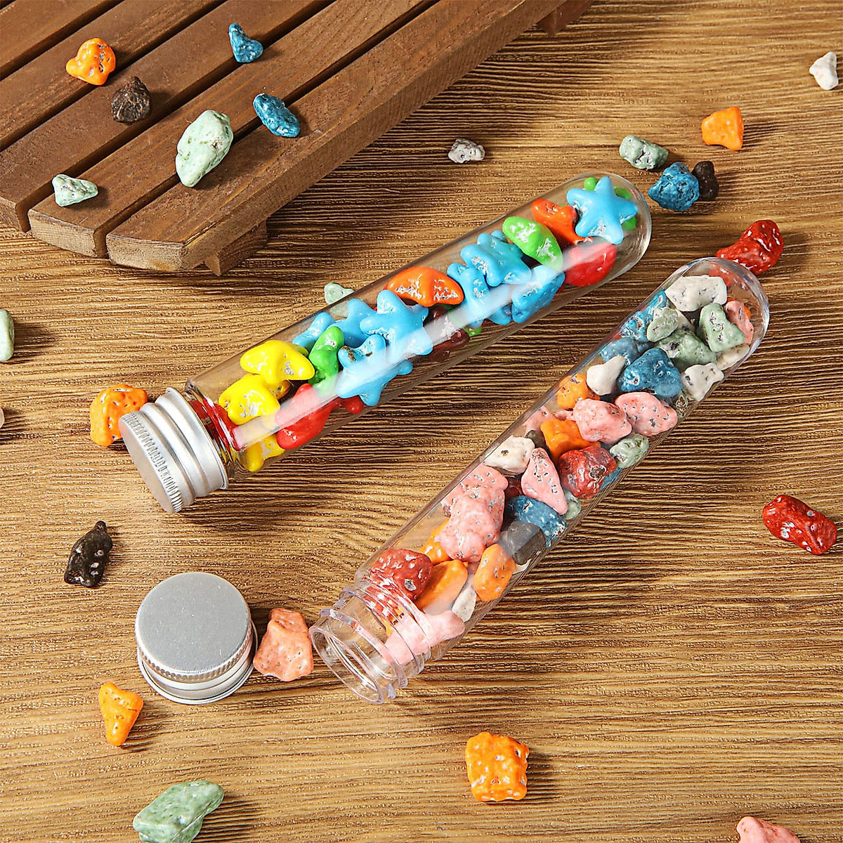 50 Pack 85ML Plastic Tubes with Caps, 150x30mm Plastic Clear Test Tubes for Sample, Scientific Experiments, Party, Candy Storage