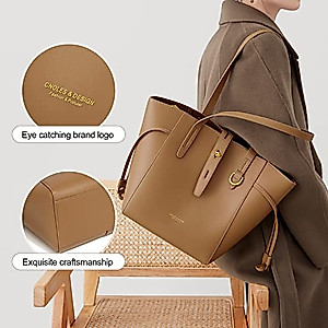 Cnoles Women Purse And Handbags for Women Tote Shoulder Crossbody Satchel Hobo Bags Purse Designer Handbags Genuine Leather Brown