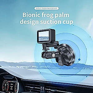 TELESIN Suction Cup Car Mount with Phone Holder, Windshield Window Dashboard Boats Vehicle Attach for GoPro Max Mini Hero 11 10 9 8 7 6 5 Insta360 DJI Action Accessories
