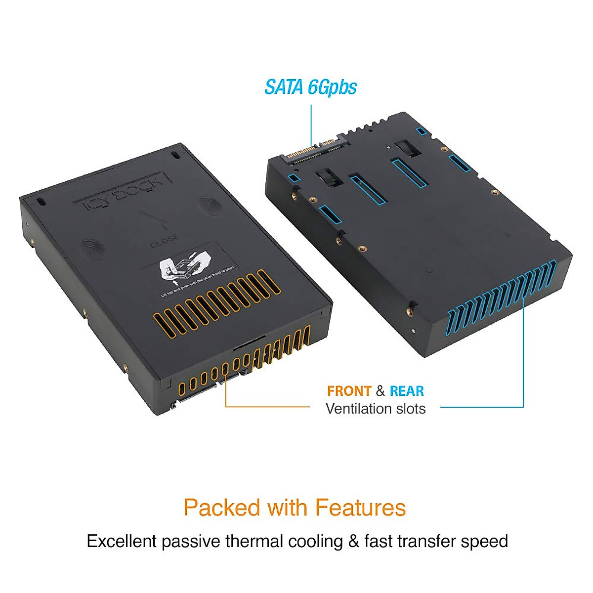 ICY DOCK 2.5 inch to 3.5 inch SATA HDD & SSD Mounting Kit for Internal 3.5" Drive Bay with Removable Cover | EZConvert Lite MB882SP-1S-2B
