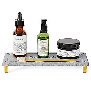SpaceAid DryingNeat Sink Organizer, Instant Dry Sink Caddy Organizers, Kitchen Sponge Soap Holder Dispenser, Countertop Fast Drying Rack (Bamboo Feet, Gray)