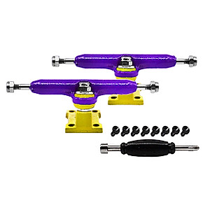 Teak Tuning Prodigy Fingerboard Trucks with Upgraded Lock Nuts, Honeycreeper Colorway - 32mm Wide - Professional Shape, Appearance & Components - Includes Pro Duro 61A Bubble Bushings in Teak Teal