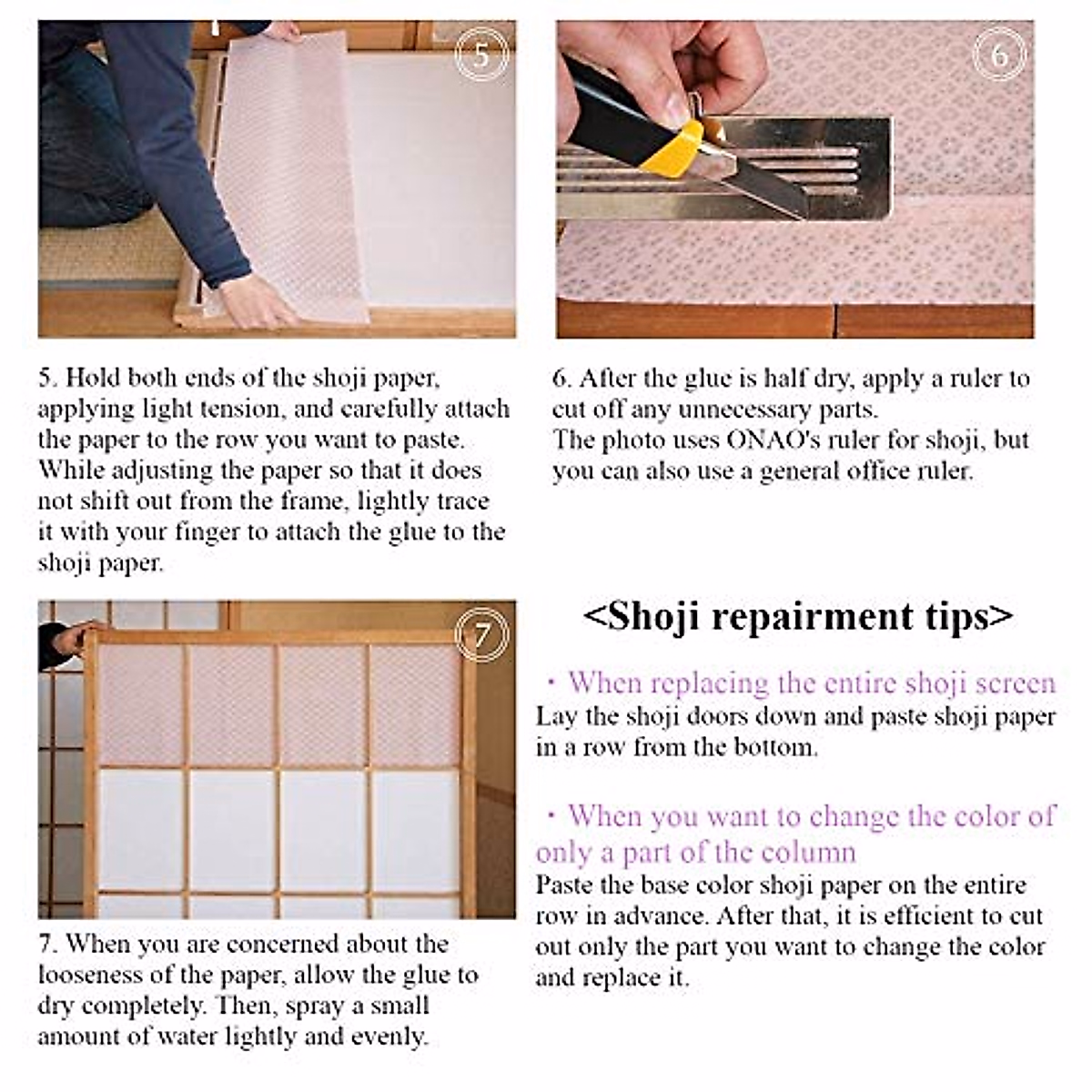 ONAO Shoji Paper Roll (11 x 118 Inch), Shoji Screen Replacement Paper, Japanese Shoji Gami, Made in JAPAN, Natual White