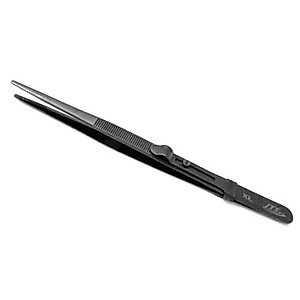 Diamond Tweezers Gemstone Black Anodized Tweezer 6-1/2" Slide Lock Large Tip for Gem and Jewelry Precision for Sorting Quality Control and Inspection Larger Size Diamonds Gems Stones Beads By JTS