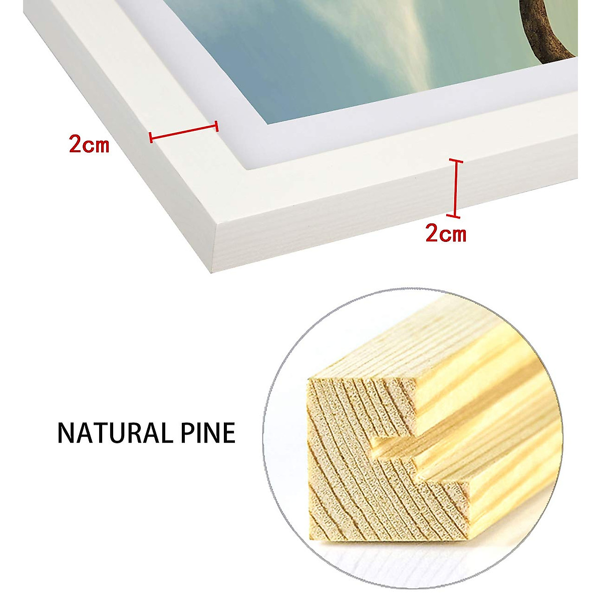 IOOSTAR 16x20 Diamond Painting Picture Frame ， Display Pictures 14 x 18 inch/35x45 cm with Mat or 16 x 20 inch/40x50 cm Without Mat ， Diamond Art Frame Wood White (YNCK0052)