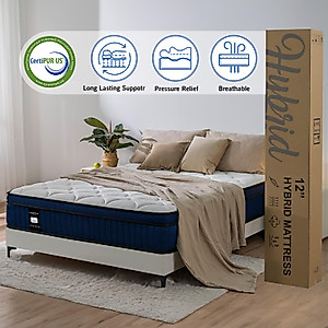 DatMou Full Mattress,12 Inch Hybrid Mattress, Full Size Mattress in a Box,Gel Memory Foam Hybrid Mattress with Individually Pocketed Springs, Fiberglass Free,CertiPUR-US