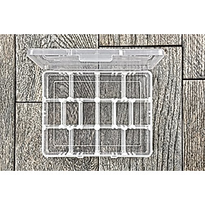 SE 14 Compartment Translucent Plastic Storage Container with Adjustable Sections - 87065DB