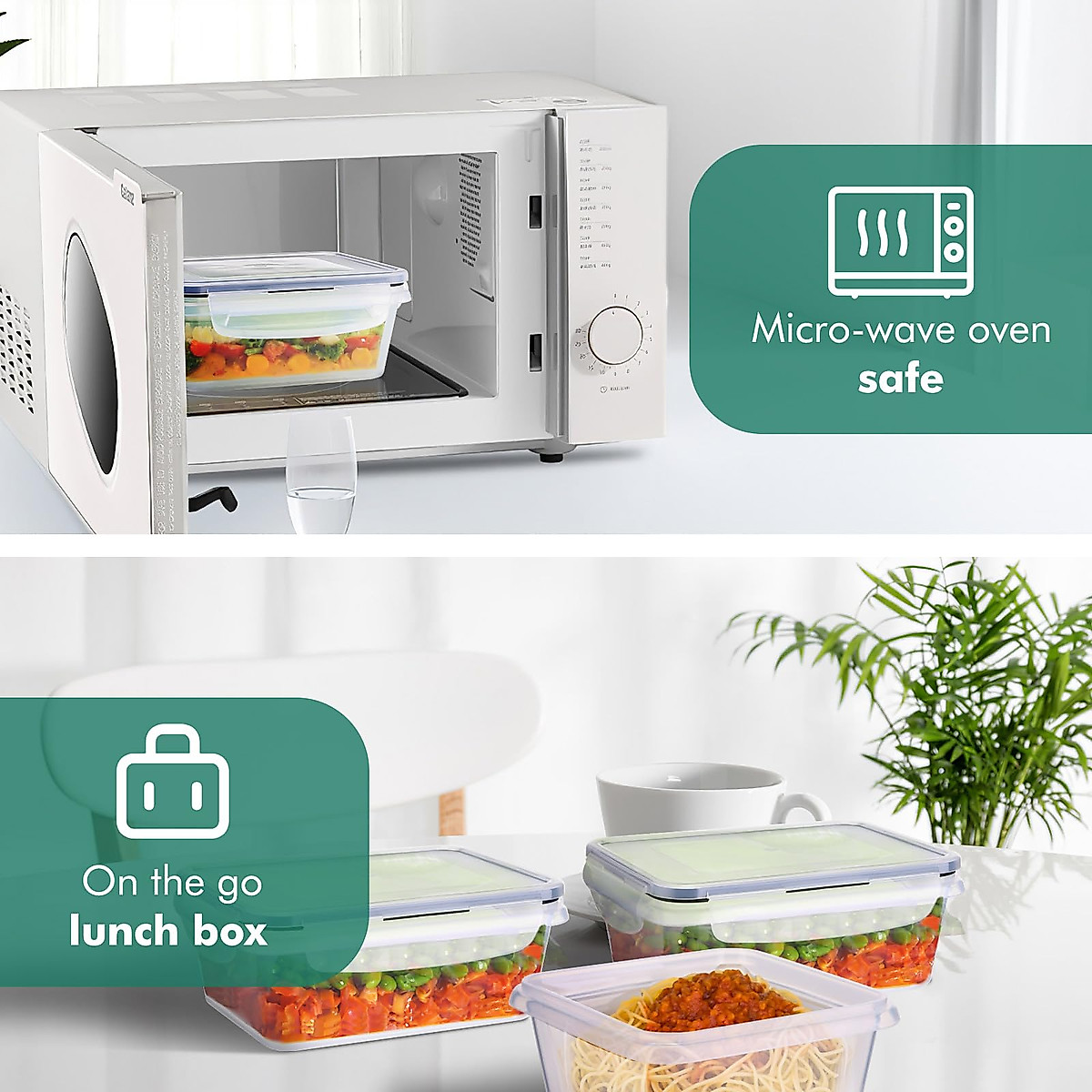 48PCS Food Storage Containers with Lids Airtight (24 Easy Snap Lids +24 Airtight Containers), Leakproof & BPA-Free Plastic Kitchen Organization Set for Lunch, Meal Prep with Free Labels & Marker