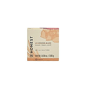 Honest Beauty Talc-Free Lit Powder Blush | Pearl Infused, Velvety Finish | EWG Verified, Organic, Vegan + Cruelty Free | Frisky, .14 oz