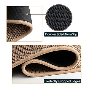 Hiroshi Kitchen Rugs and Mats Non Skid Natural Rubber Twill Washable Waterproof Comfort Standing Mat Runner for Kitchen, Floor, Office, Sink, Laundry(Beige, 17.7*29.5+17.7*47.2)