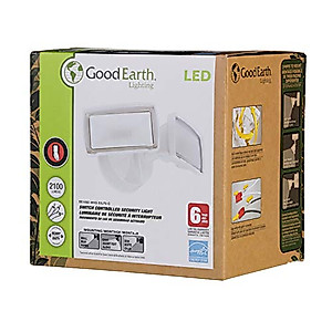 Good Earth Lighting LED Security Flood Light, 2100 Lumens, 5000K, Switch Controlled Flood Light, 50,000 Hours, Direct Wire, Weatherproof, ETL & Energy Star Certified - White Finish