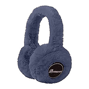 Niaviben Headphones Plush Bluetooth Earphones Over-Ear Foldable Winter Plus Velvet Warm Wireless Music Bluetooth Headset with Microphone Blue