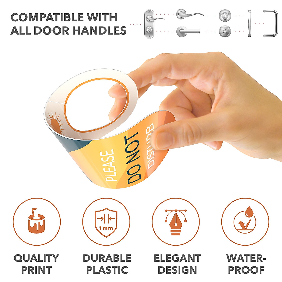 Do Not Disturb Door Hanger Sign, Welcome Please Knock - 2 Pack - 9 x 3.5" - Universal Fit - Perfect Signs for Bedroom, Hotel, Home Office for Privacy and Ensure People Do Not Enter