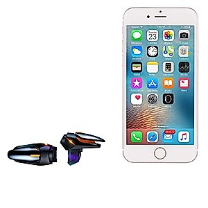 BoxWave Gaming Gear Compatible With iPhone 6s - Touchscreen QuickTrigger Auto, Trigger Buttons Autofire Gaming Mobile FPS - Jet Black