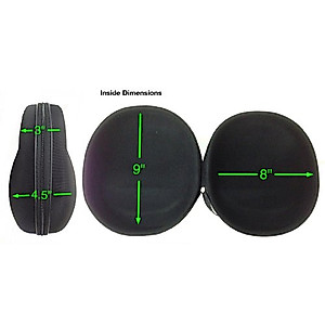 XL CASEBUDi Hard Headphone Case | Compatible with AKG, Audio Technica, Sony, Sennheiser, Turtle Beach & More | Black Ballistic Nylon