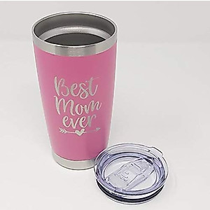 Best Mom Coffee Tumbler for Women, Insulated Stainless Steel Travel Mug for Women, Pink Travel Mug