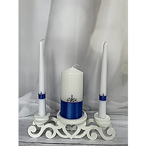Unity Candle Holder-Unity Candle Stand-Unity Candle Holder Set-Pillar Candle Holder-Wedding Gift -Ceremony Decoration-Wedding Centerpiece (with Heart)