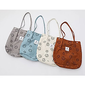 Women's Tote Bag Smiley Face Casual Tote shoulder bag Handbag Big Capacity Shoulder Bag school crossbody bags