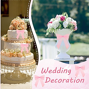 ZEYIYER Pink Ribbon, 1 Inch 50 Yards Sheer Organza Ribbon for Flower Bouquet, Pink Festival Gift Basket Chiffon Ribbon, Tulle Ribbon for Gift Wrapping Wedding Flower Party Home Decoration