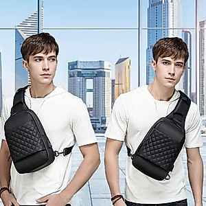 Sling Bag for Men Chest Bag Shoulder Backpack Daypack Crossbody Sling Backpack with USB Cable for Hiking Camping Outdoor Trip