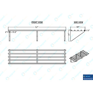 AmGood 72" Long X 18" Deep Stainless Steel Tubular Wall Shelf | NSF Certified | Appliance & Equipment Metal Shelving | Kitchen, Restaurant, Garage, Laundry, Utility Room