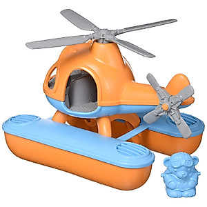 Green Toys Seacopter, Orange/Blue CB - Pretend Play, Motor Skills, Kids Bath Toy Floating Vehicle. No BPA, phthalates, PVC. Dishwasher Safe, Recycled Plastic, Made in USA.