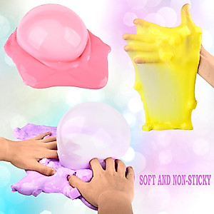6 Pack Jelly Cube Slime, Soft and Glossy Clear Slime, DIY Stress Relief Sludge Slime Toys, Birthday Gift, Party Favors Slime Kit for Girls and Boys