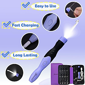 Yarniss 17 Sizes Lighted Crochet Hooks Set 2.5mm~14.0mm, Rechargeable Crochet Hook with Interchangeable Crochet Head