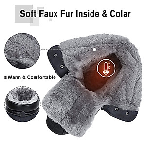 Mishansha Men's Snow Boots Waterproof Winter Boots Fur Lined Duck Boots Insulated Winter Work Boots Blue US 10