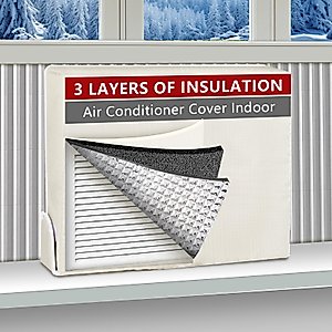 21''Wx 15''Hx 3.5'' Indoor Air Conditioner Cover for Inside Window, 3 Layers AC Cover for Inside, Indoor Window AC Unit Insulation Cover for Winter