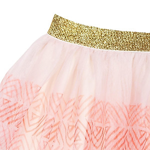 Disney Moana Little Girls Graphic T-Shirt Mesh Skirt and Scrunchie 3 Piece Outfit Set 7-8