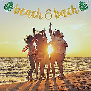 Beach & Bach Banner Sign Garland Pre-Strung for Beach Bachelorette Party Hawaiian Luau Summer Tropical Bach Party Decorations