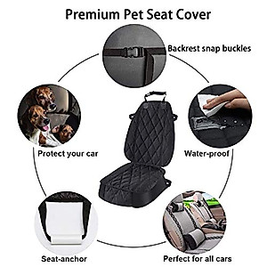 AsFrost Dog Seat Cover Cars Trucks SUVs, Thick 600D Heavy Duty Pets Car Seat Cover, Waterproof & Wear-Resistant Durable Nonslip Backing & Hammock Convertible