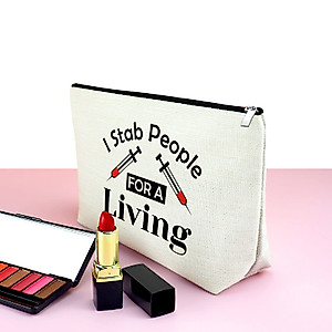Funny Phlebotomist Gift for Women Makeup Bag Phlebotomy Appreciation Gift Cosmetic Bag Thank You Gift for Medical Technologist Dialysis Technician Practitioner Graduation Gift Travel Toiletry Pouch