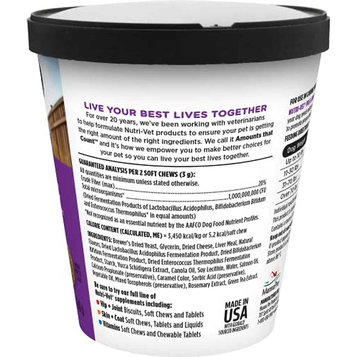 Nutri-Vet Pre and Probiotic Soft Chews for Dogs - Digestive Health Support Dog Probiotics - Tasty Liver and Cheese Alternative to Dog Probiotic Powder - 120 Soft Chews