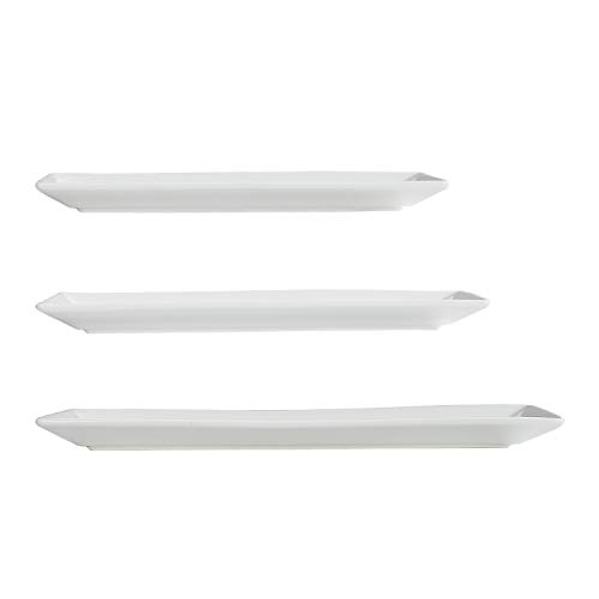 AmazonCommercial 3-Piece Porcelain, Party Platter Appetizer, Dinner, Dessert Set, White