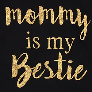 Newborn Baby Girls Clothes Floral “Mommy is My Bestie” Bodysuit Romper +Headband