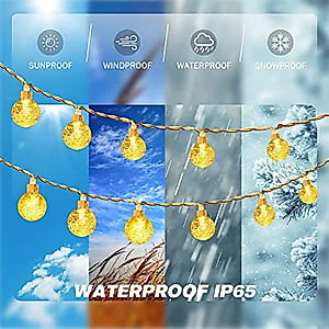 ANJAYLIA 33FT 80LED Battery Operated Globe String Lights, Fairy Lights Waterproof Crystal Ball Outdoor String Lights, Twinkle Lights Christmas Decorations Indoor Hanging Lights for Garden Party