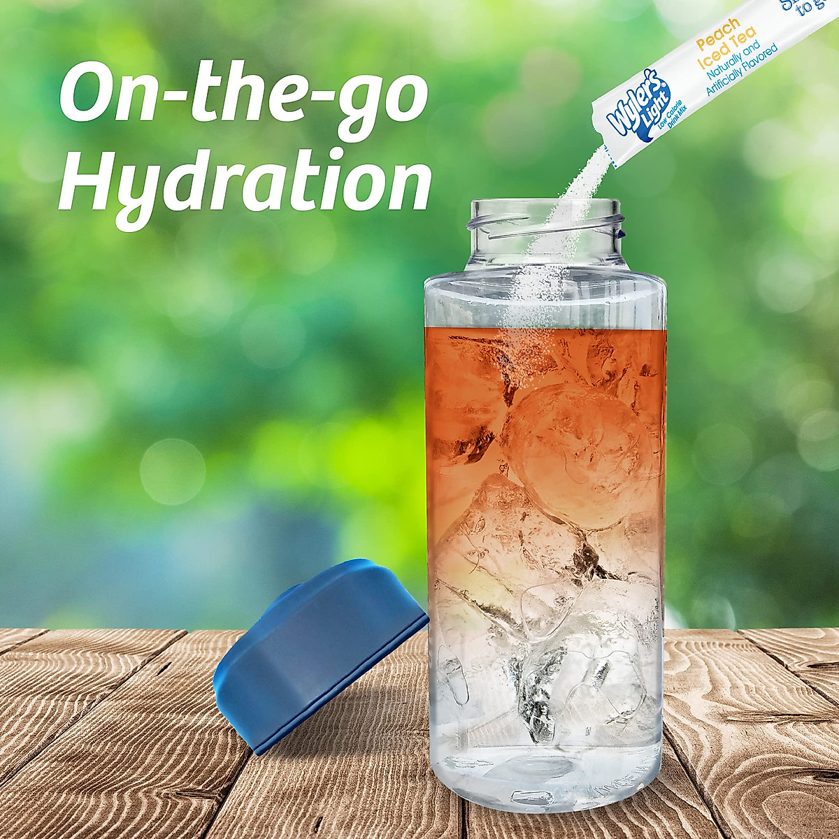 Wyler's Light Singles To Go Powder Packets, Water Drink Mix, 96 Single Servings, Peach Iced Tea, 7 Ounce (Pack of 12), 5.64 Ounce