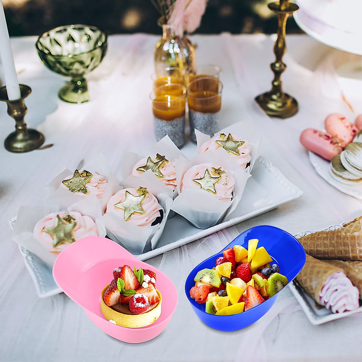 BEIJIALY 18 Pack Baseball Helmet Ice Cream Bowls,Parfait Cups Appetizer Cups,Mini Baseball Cap Bowls,Stackable Dessert Dishes for Party(Yellow)