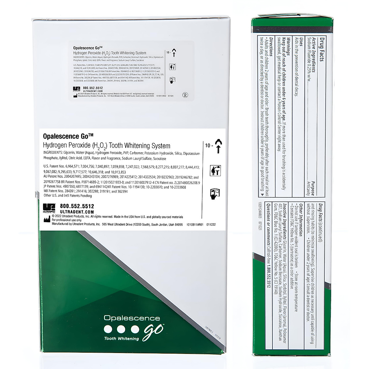 Opalescence GO 15% (10 Treatments) Original Prefilled Teeth Whitening Trays w/Travel Whitening Toothpaste 1.0 Oz. Hydrogen Peroxide - Cool Mint - Made by Ultradent.