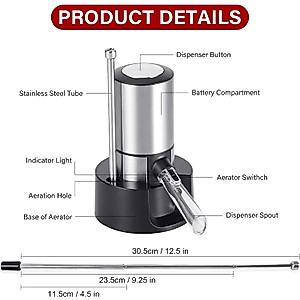 ESCLAP Electric Wine Aerator, Wine Decanter Pump Dispenser Gifts Set, 2024 NEW Automatic Wine Aerator Pourer Spout. Smart Wine Decanter. Wine Dispenser Pump, Best Gift for Wine Lovers or Own Use.