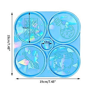 Holographic Coaster Silicone Mold Coffee Tea Tray Cup Mat Epoxy Resin Casting Mould DIY Office Home Decors